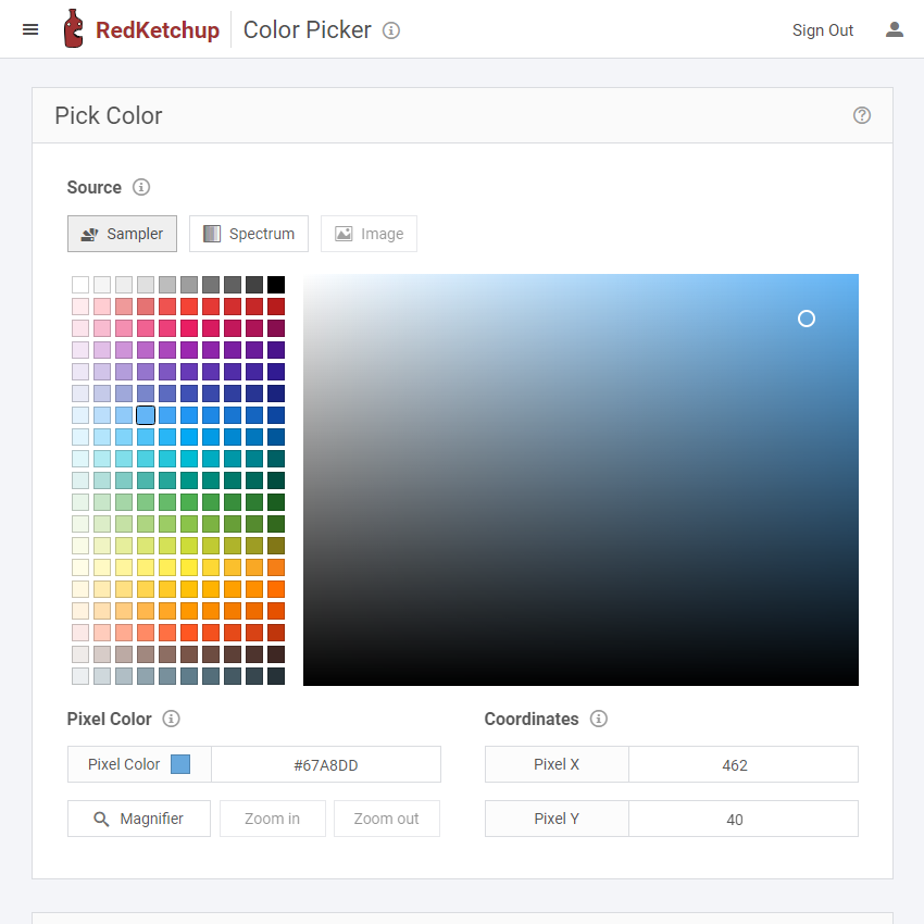 Color Picker Color From Image HEX RGB HTML RedKetchup Atelier yuwa
