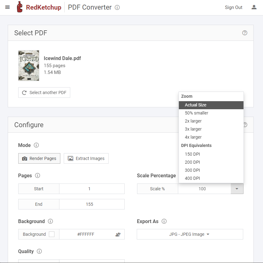 PDF Converter - Convert Pages to Images Online | RedKetchup